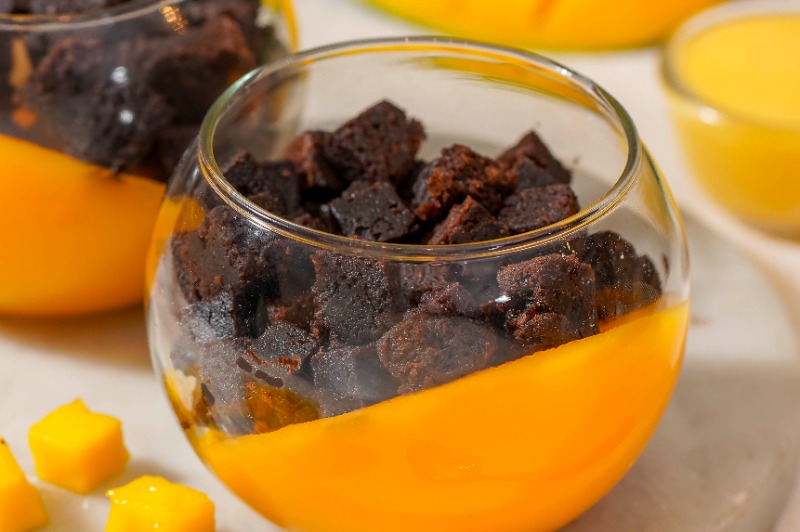 Mango Brownies Pudding